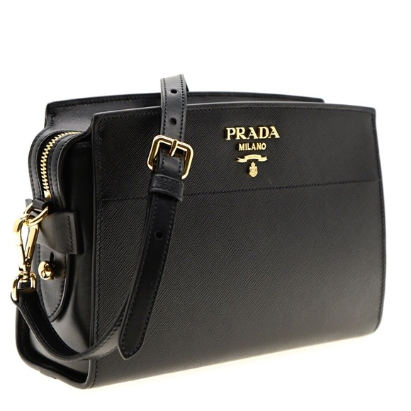 Prada | Bags | Prada Esplanade Crossbody Black Saffiano Leather Bh14 New | Poshmark